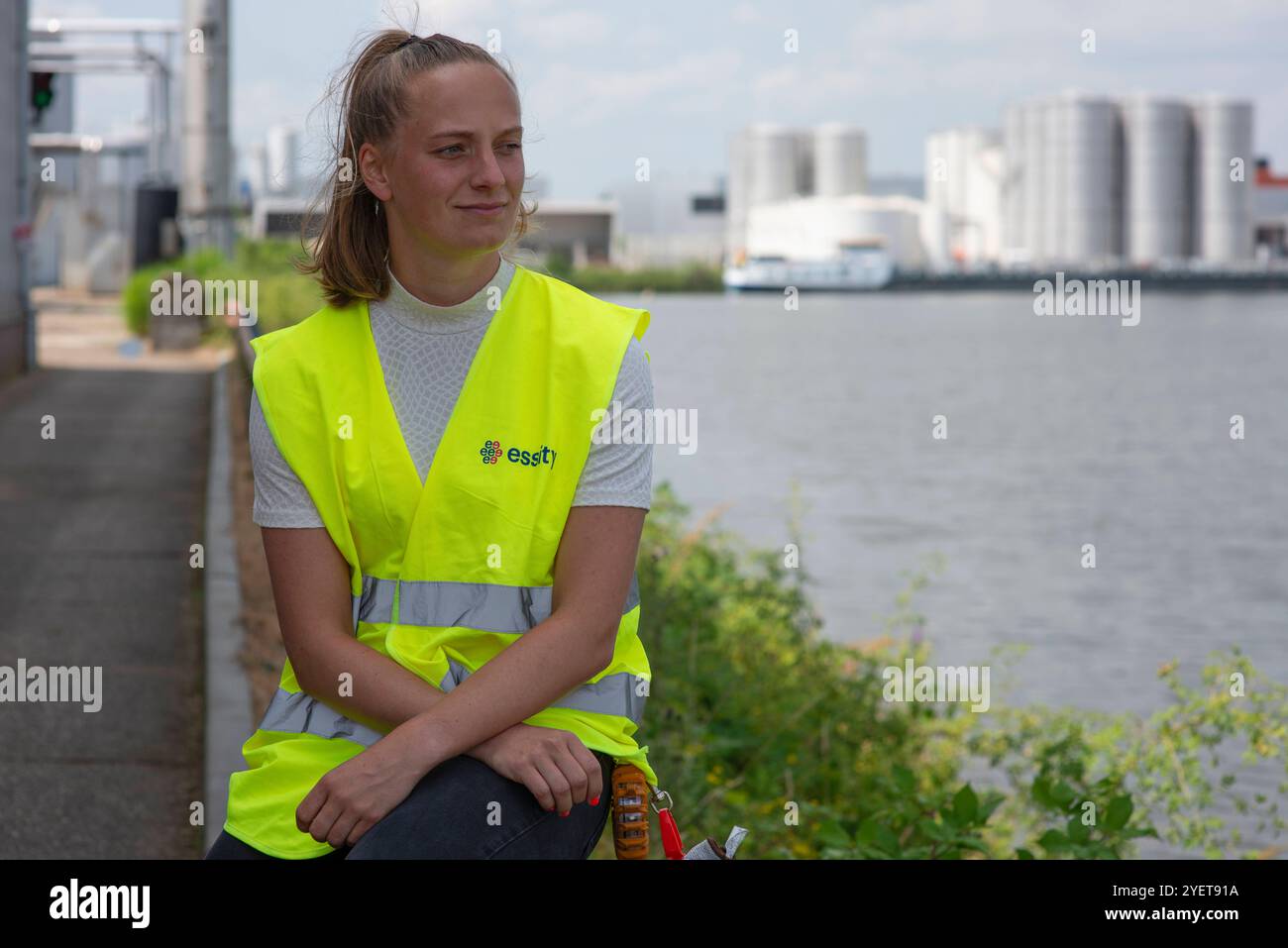 Portrait Female Factory Worker Portrait Female Factory Worker at a ...