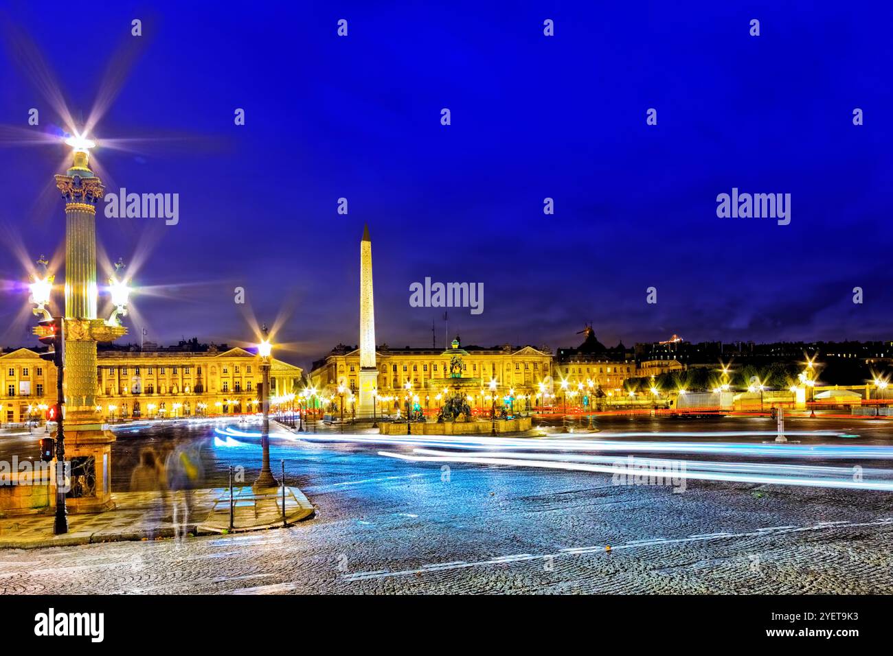 Place de la Concorde at night, Paris, France Stock Photo - Alamy