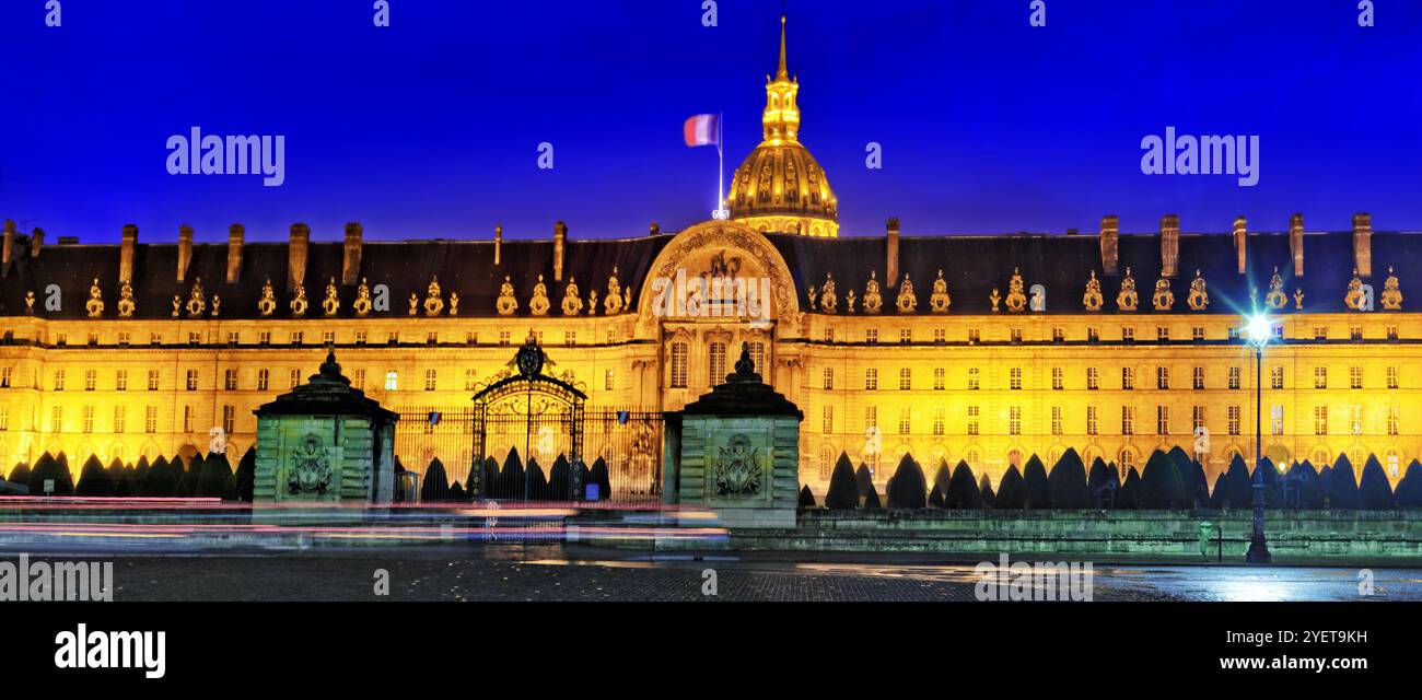 Les Invalides at night - Paris, France Stock Photo - Alamy