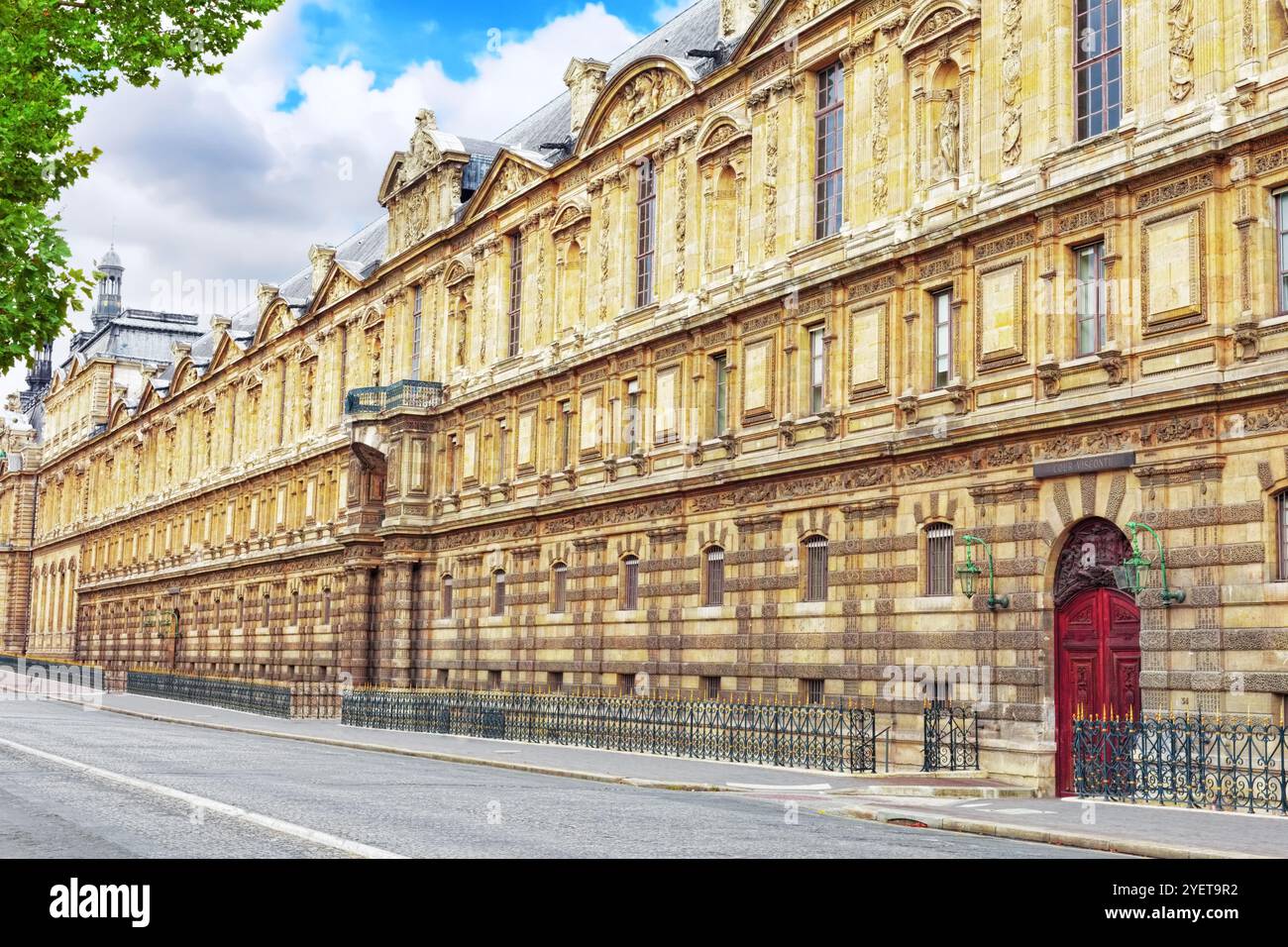Palace of the Louvre to the waterfront François Mitterrand.France Stock ...