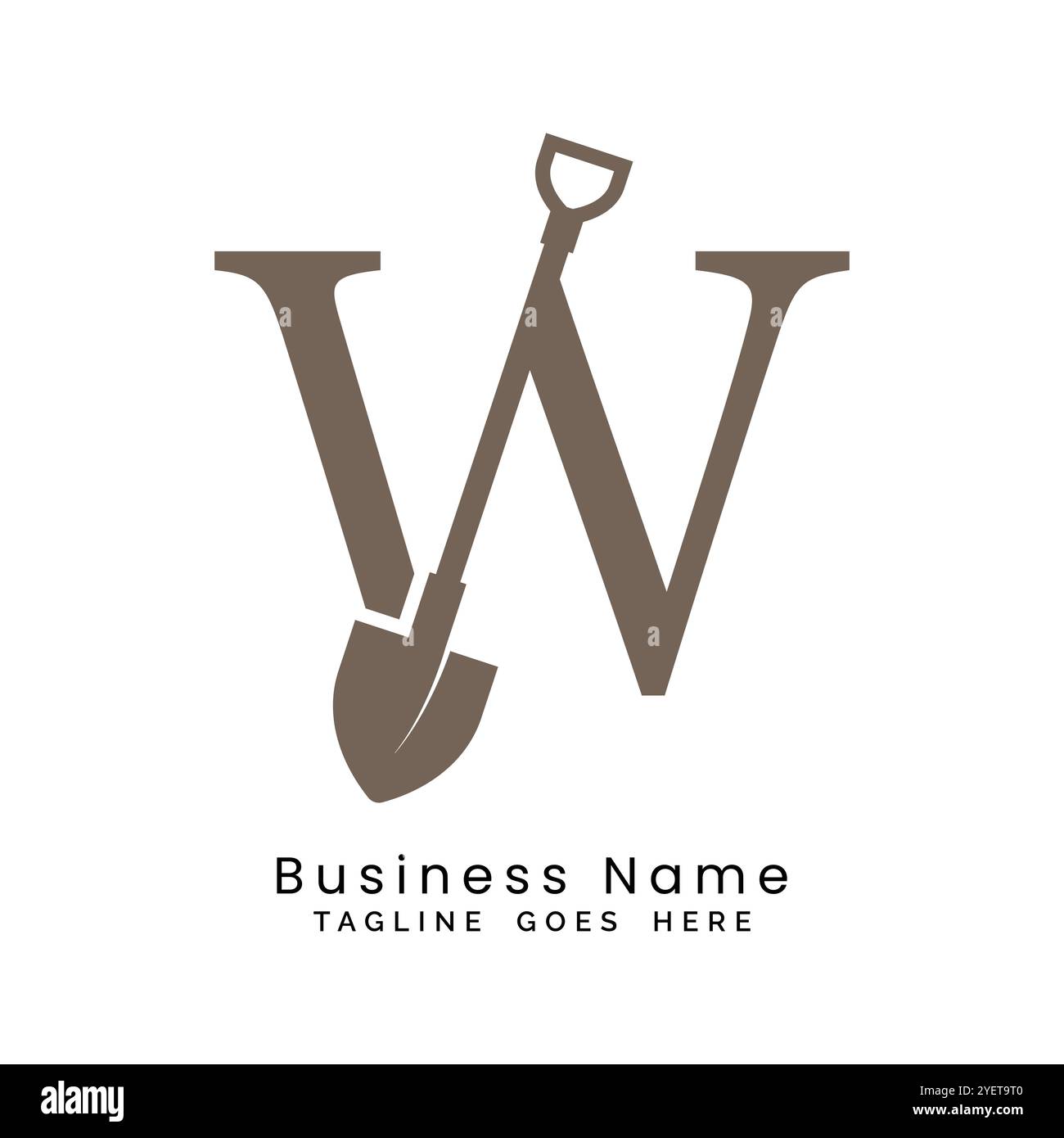 Letter W shovel logo design. Alphabet W construction icon Stock Vector ...