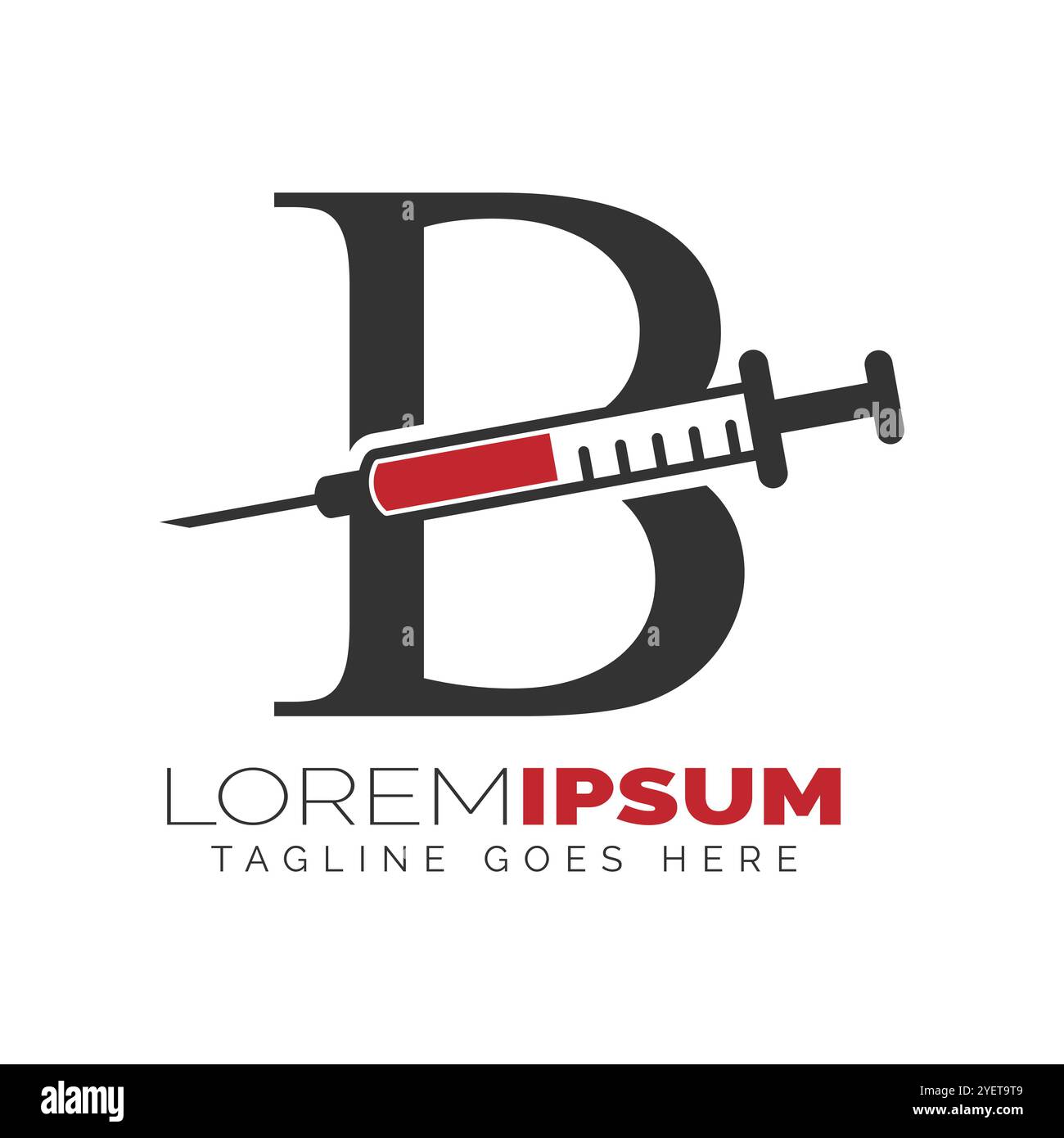 Letter B Injection Logo Design. Alphabet B Syringe icon illustration ...