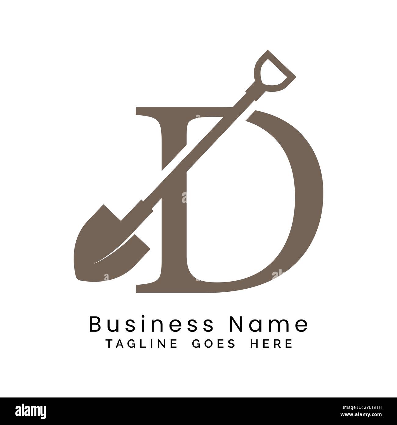 Letter D shovel logo design. Alphabet D construction icon Stock Vector ...