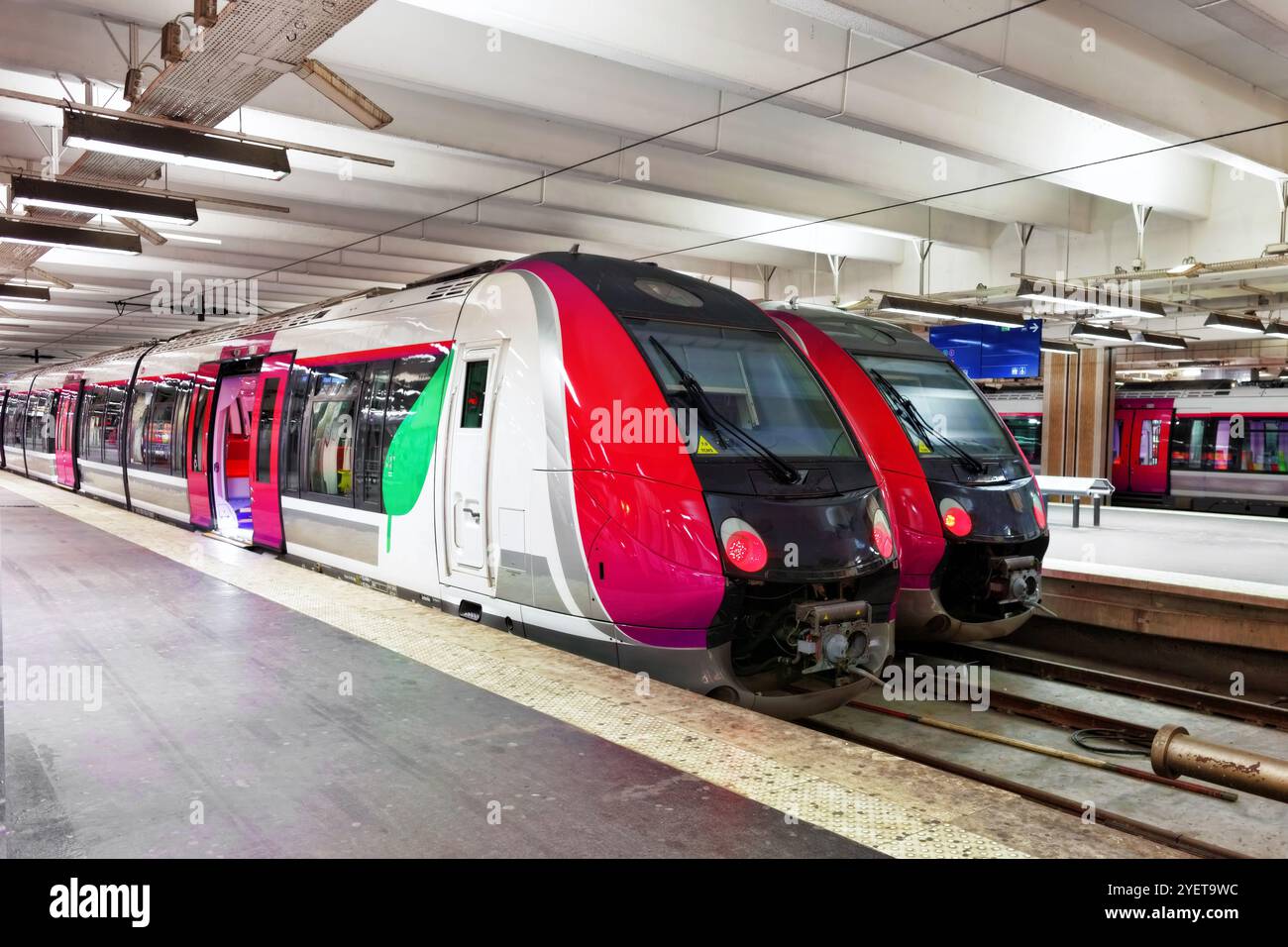 Modern Fast Passenger Train at the station. Paris. France Stock Photo ...