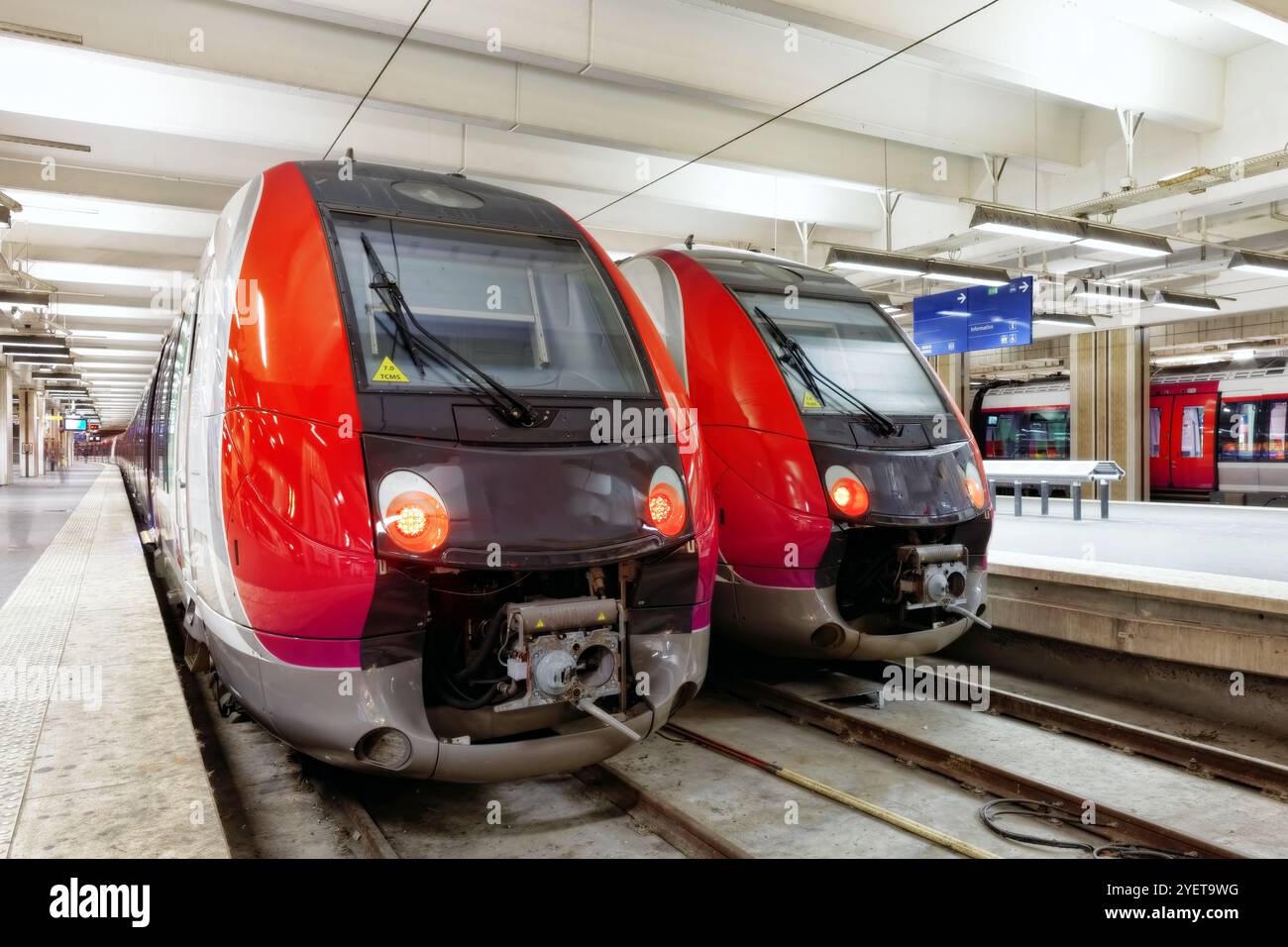 Modern Fast Passenger Train train at the station. Paris. France Stock ...