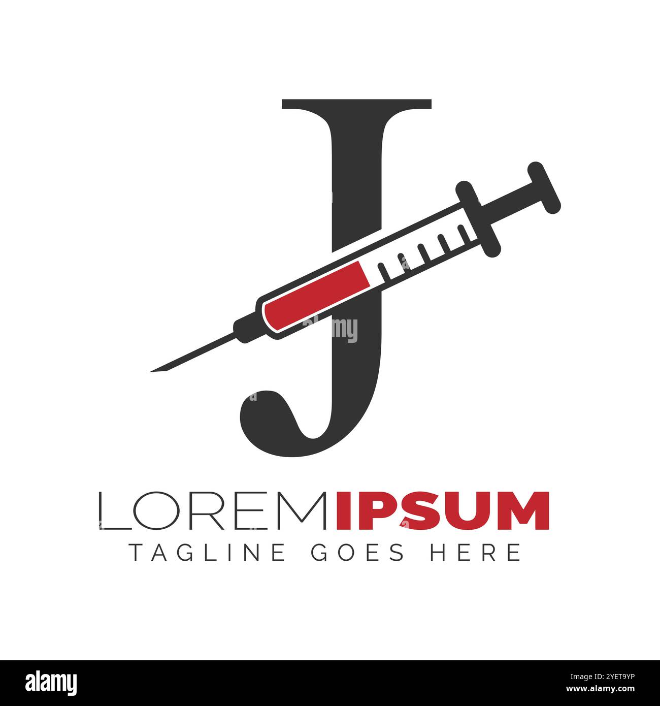 Letter J Injection Logo Design. Alphabet J Syringe icon illustration ...