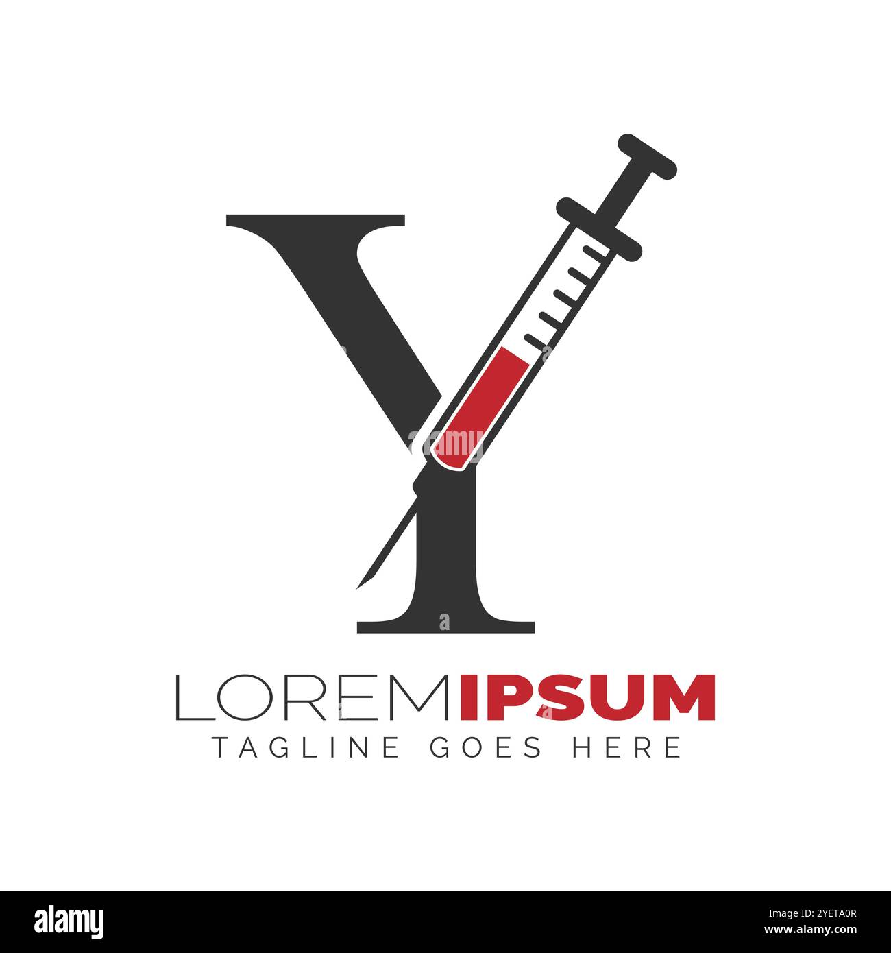 Letter Y Injection Logo Design. Alphabet Y Syringe icon illustration ...