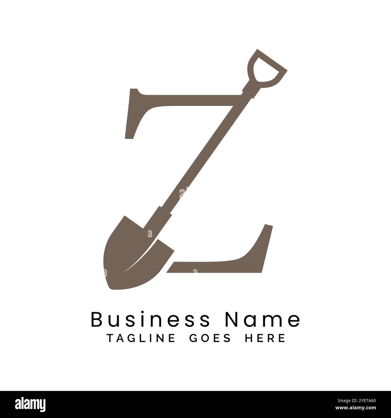 Letter Z shovel logo design. Alphabet Z construction icon Stock Vector ...