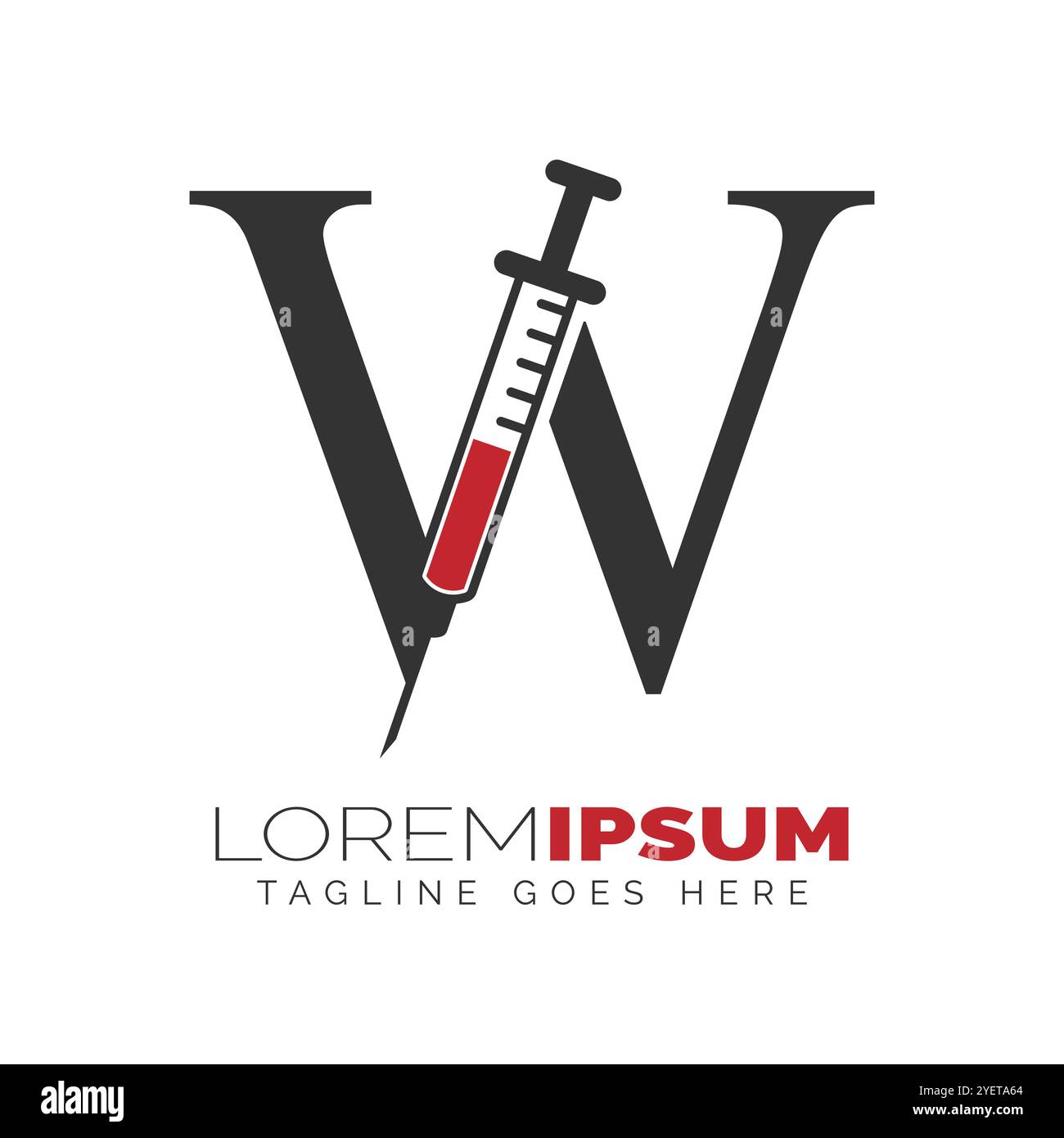 Letter W Injection Logo Design. Alphabet W Syringe icon illustration ...