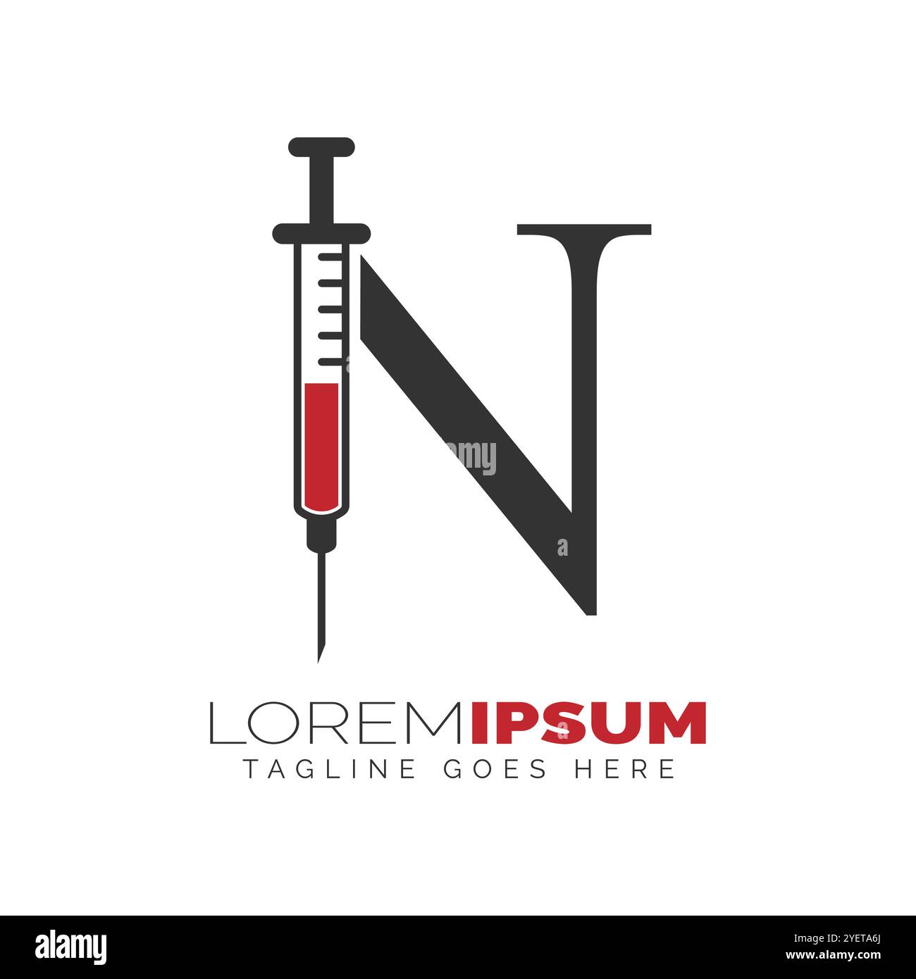 Letter N Injection Logo Design. Alphabet N Syringe icon illustration ...
