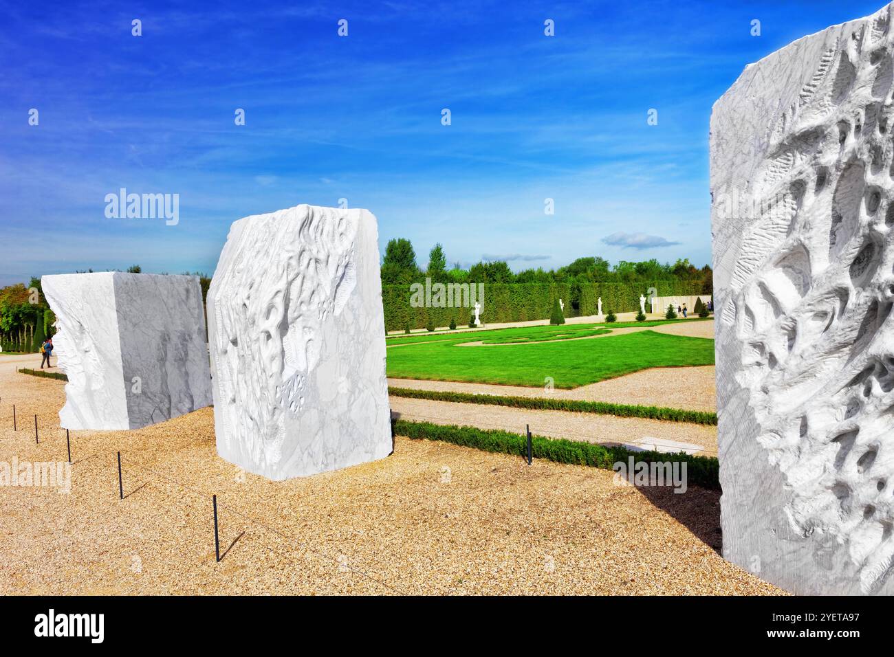 VERSAILLES FRANCE - SEPTEMBER 21 Green archway in a garden Chateau de ...