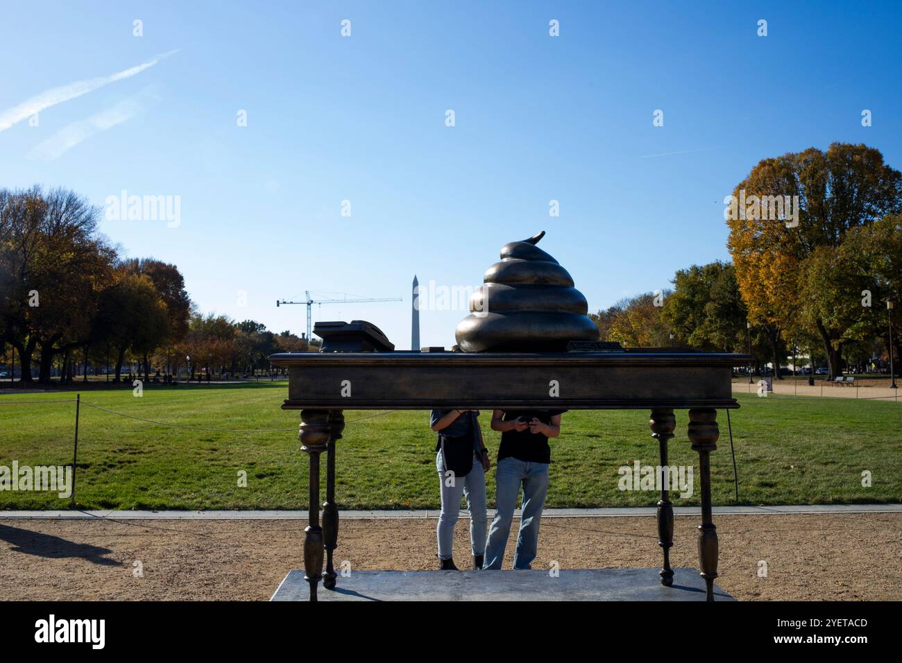 A bronze art installation depicting a 'poop' on former House Speaker ...
