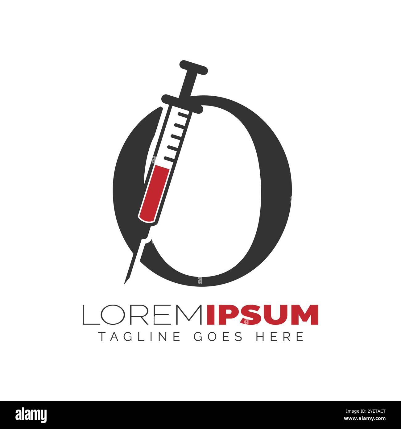 Letter O Injection Logo Design. Alphabet O Syringe icon illustration ...