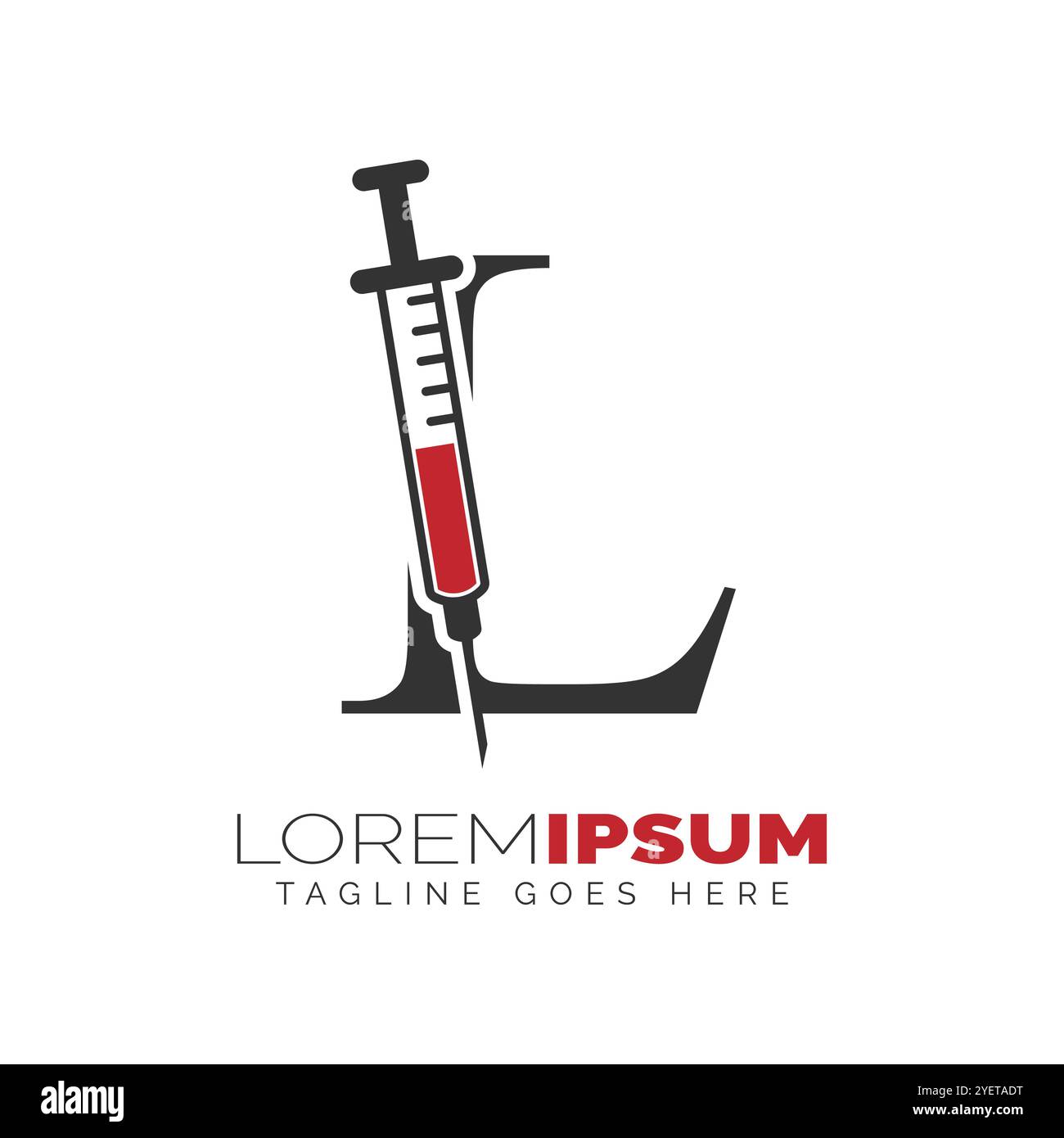 Letter L Injection Logo Design. Alphabet L Syringe icon illustration ...