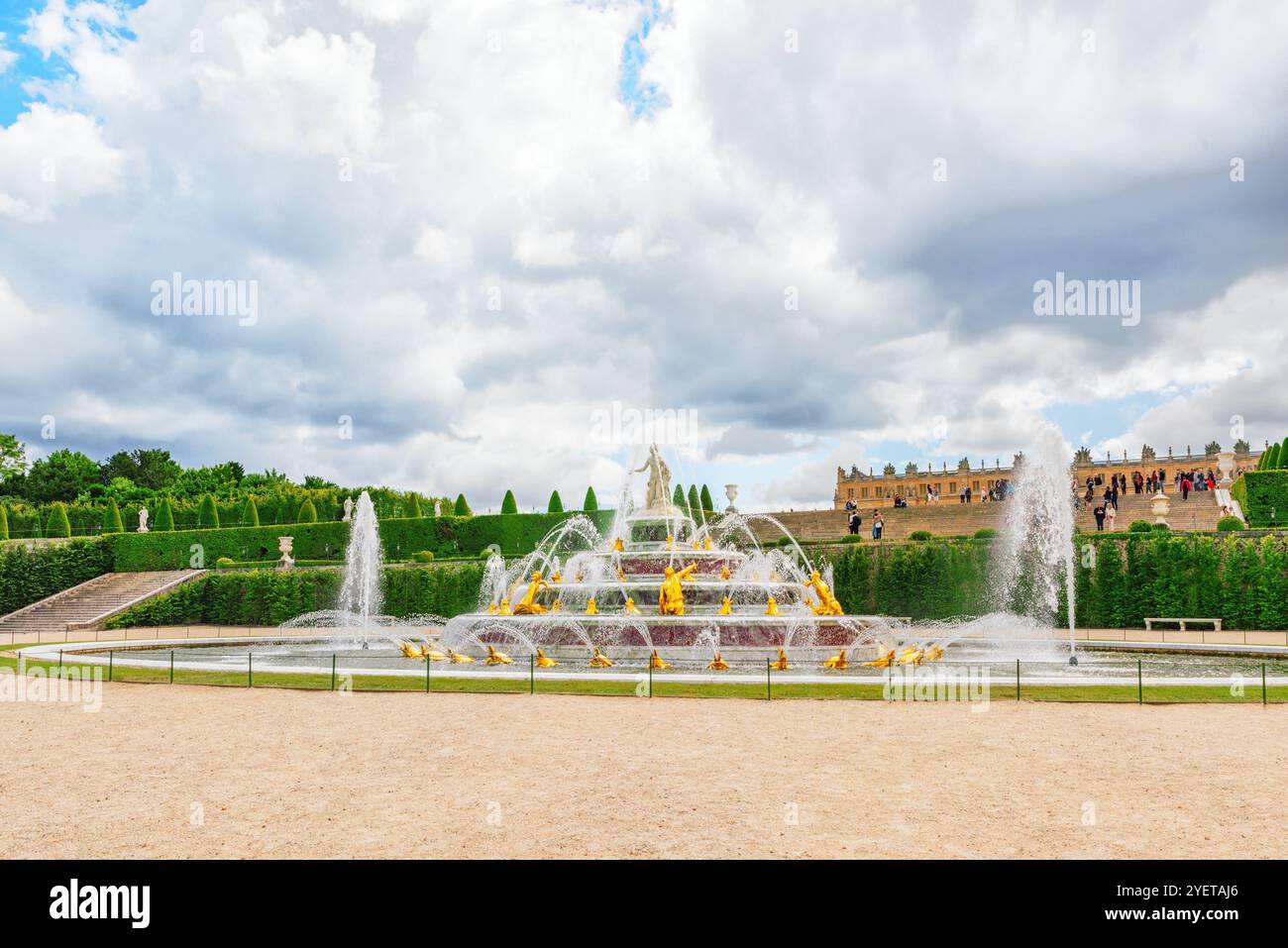 VERSAILEES, FRANCE- JULY 02, 2016 : Latona Fountain Pool, opposite the ...