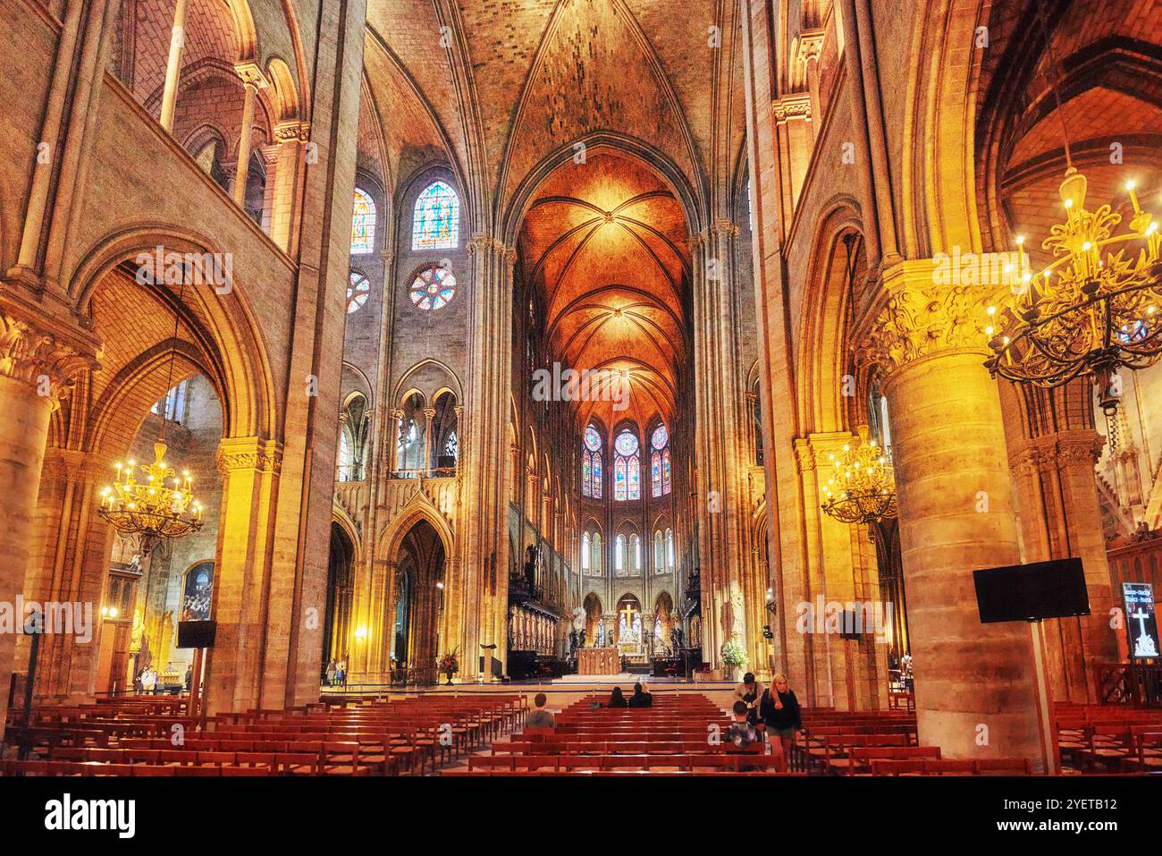 PARIS, FRANCE - JULY 04, 2016 : Interior of one of the oldest ...
