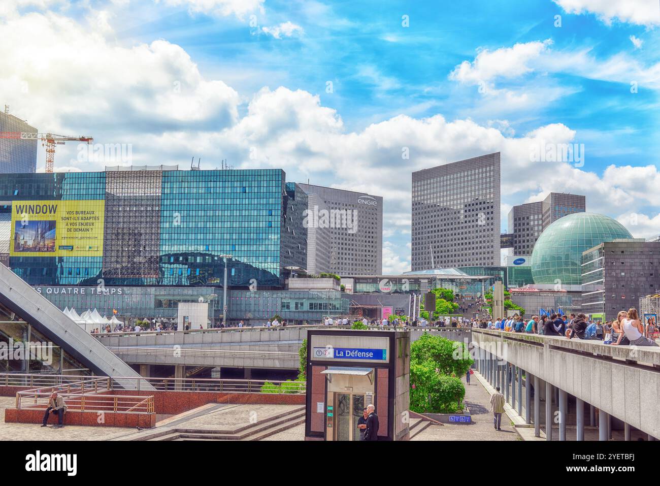 PARIS, FRANCE - JULY 06, 2016 :La Defense, Business Quarter with ...