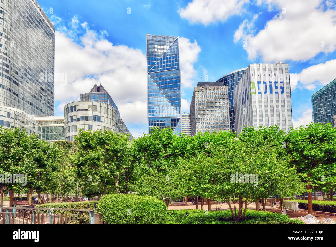 PARIS, FRANCE - JULY 06, 2016 :La Defense, Business Quarter with ...