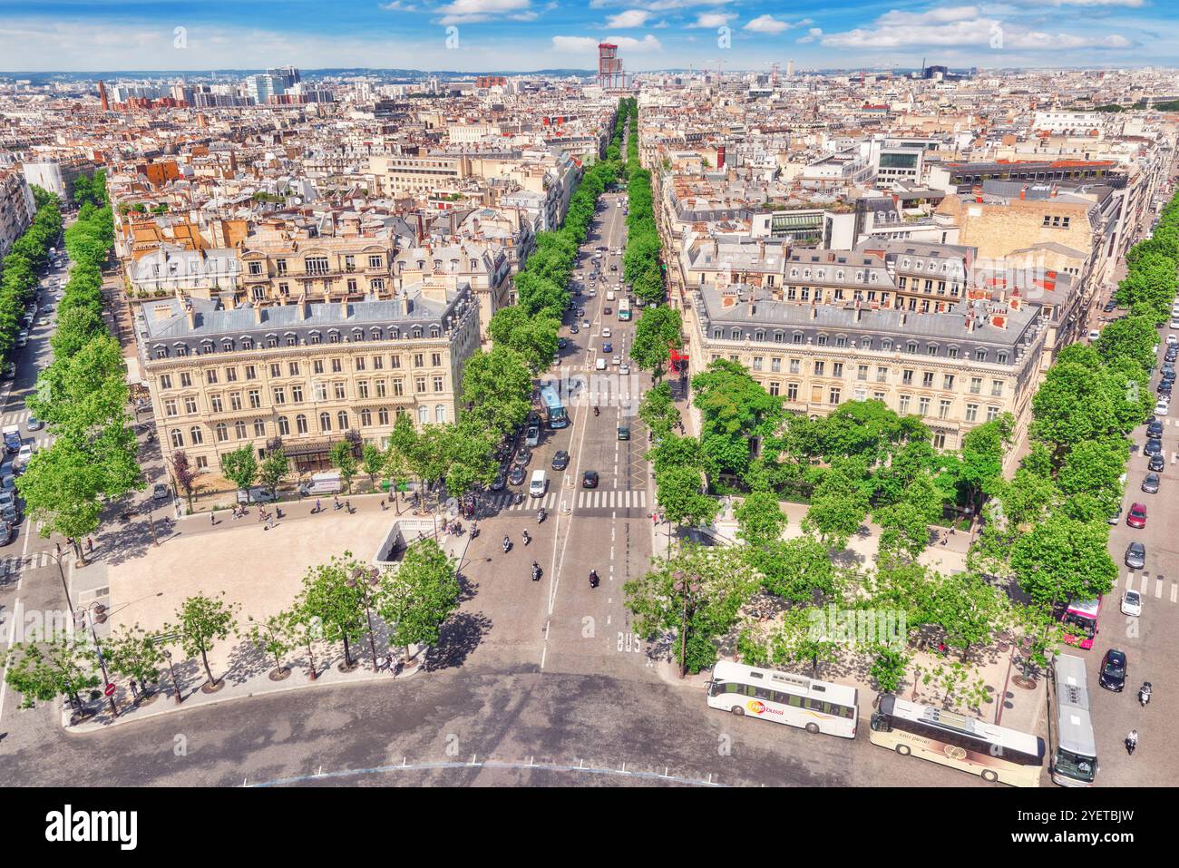 PARIS, FRANCE- JULY 06, 2016 : Beautiful panoramic view of Paris from ...