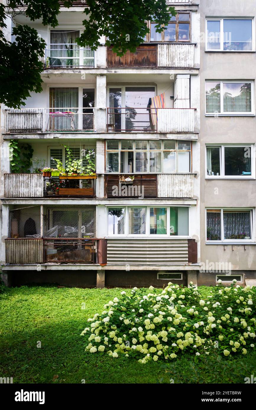 Soviet era architecture style of living district in Vilnius, Lithuania ...