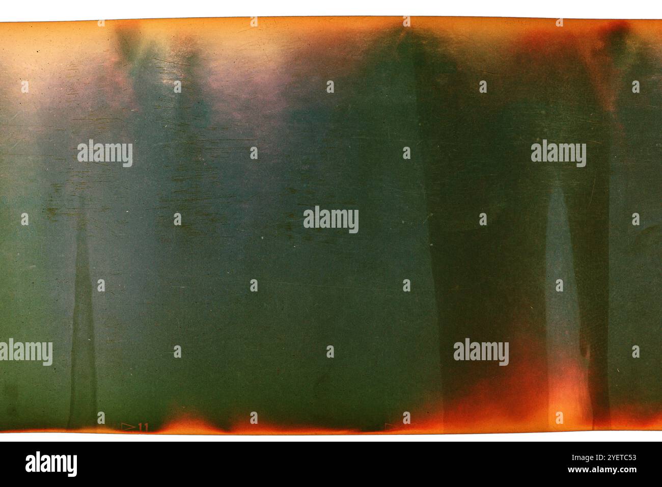 Grungy color 120mm negative film isolated on white background. Medium ...