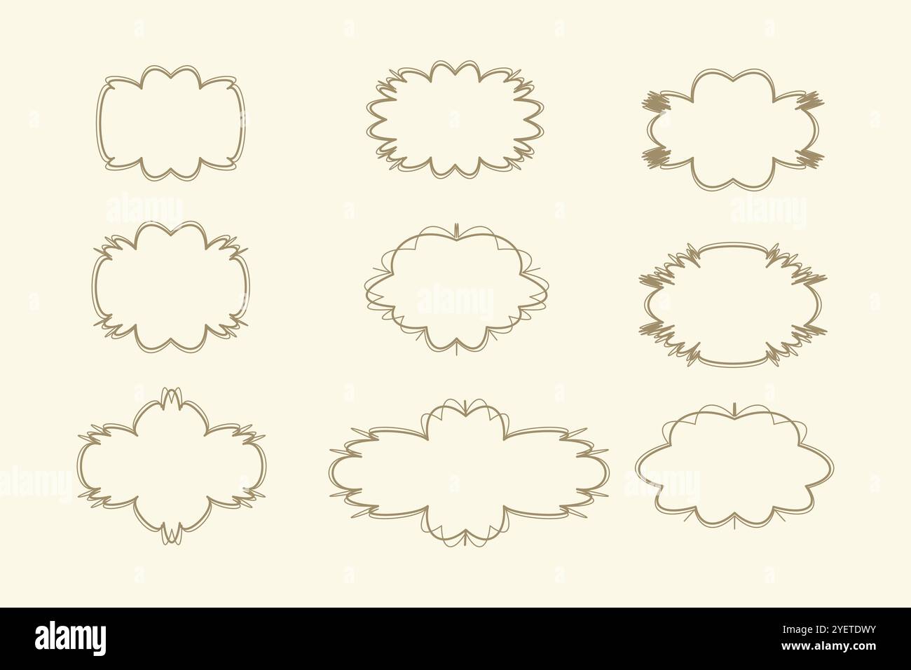 Set of vintage frames, hand drawn . Vector illustration Stock Vector ...