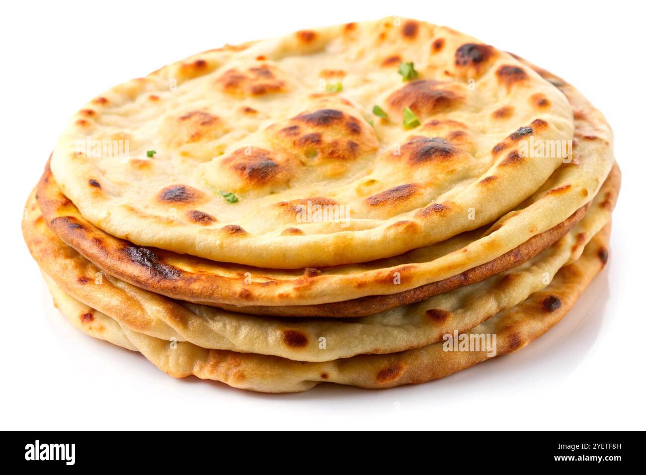 Paratha flat bread, isolated on white background Stock Photo - Alamy