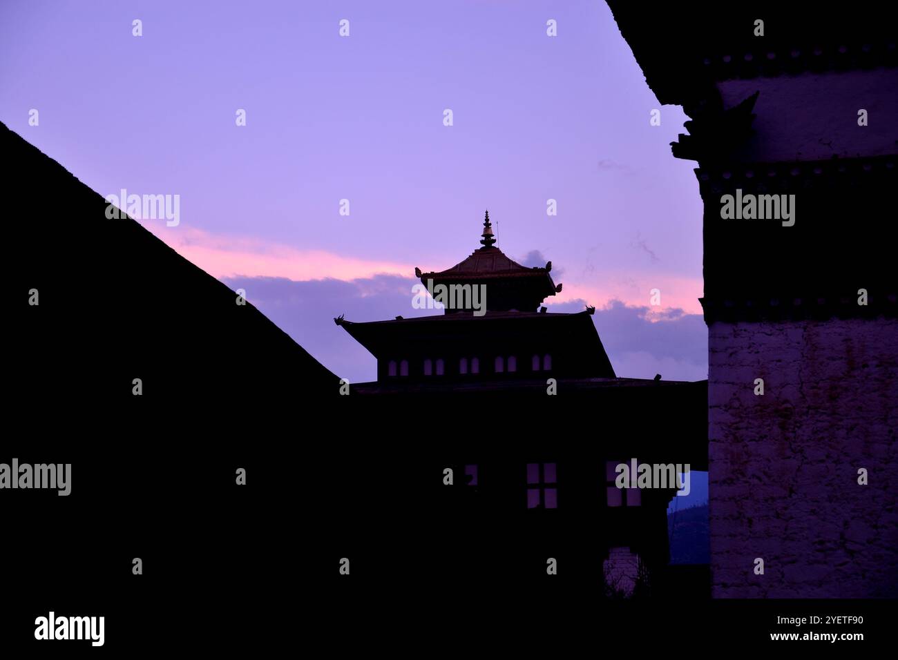 Partial view of the King's Palace also known as Dechencholing Palace ...