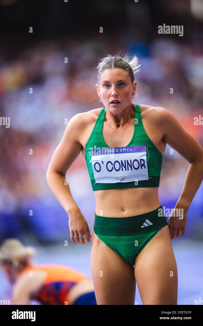 Kate O'Connor participating in the high jump at the Paris 2024 Olympic Games Stock Photo - Alamy