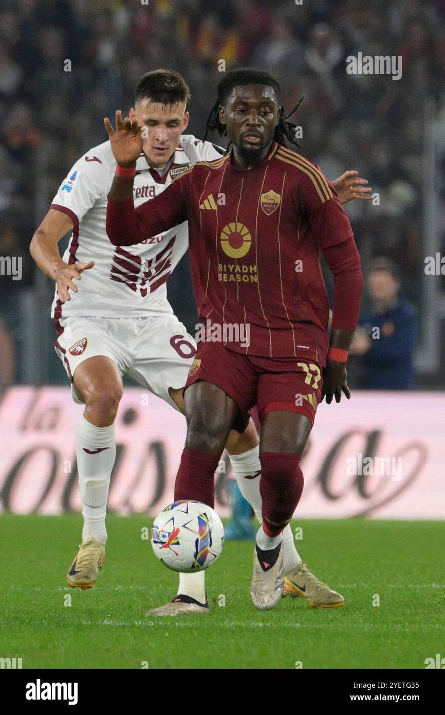 Roma, Italia. 31st Oct, 2024. Roma's Manu Kone during the Serie A ...