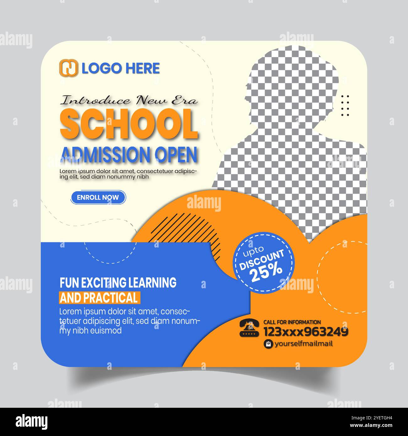 Wonderful Admission Social Media Post Design Template Stock Vector ...