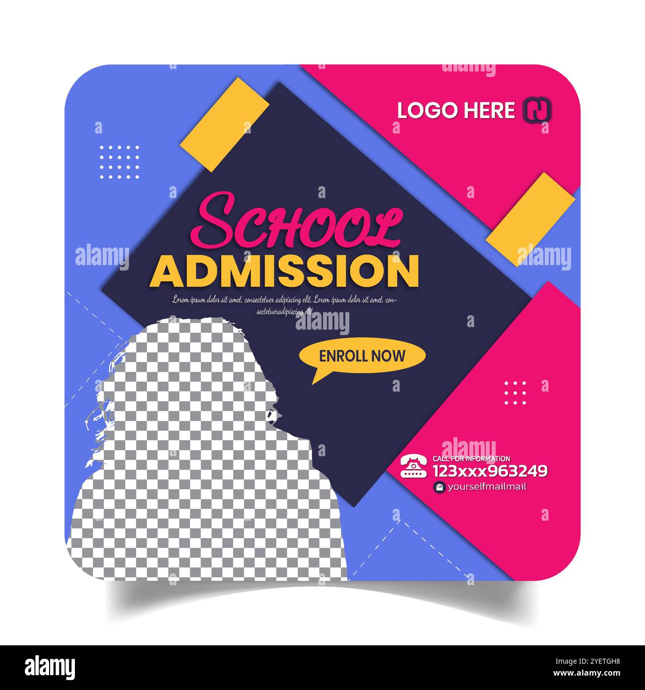 Elegant School Social Media Post Design Template Stock Vector Image ...