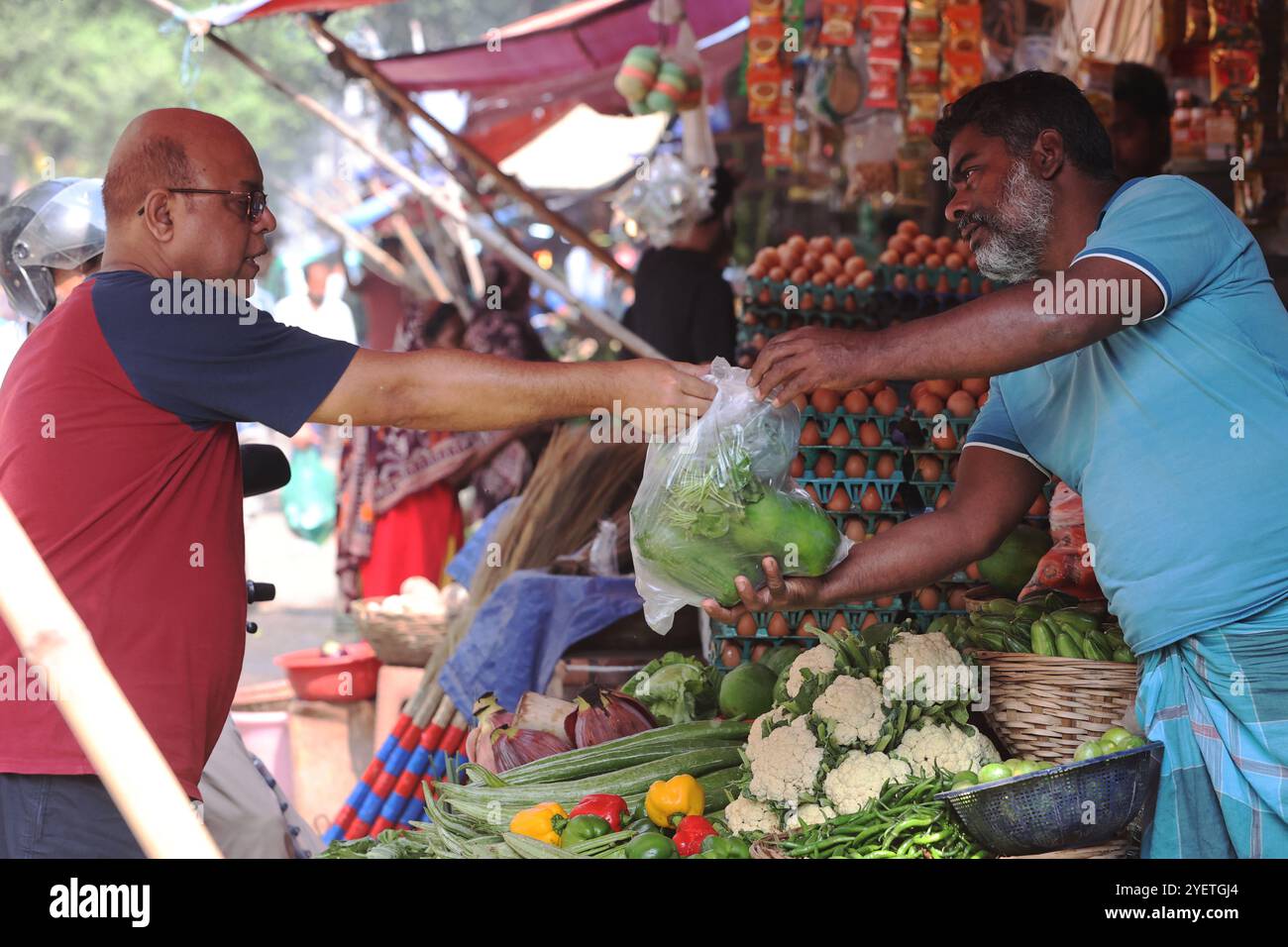 Dhaka, Bangladesh - November 01, 2024: Although the use of polythene ...