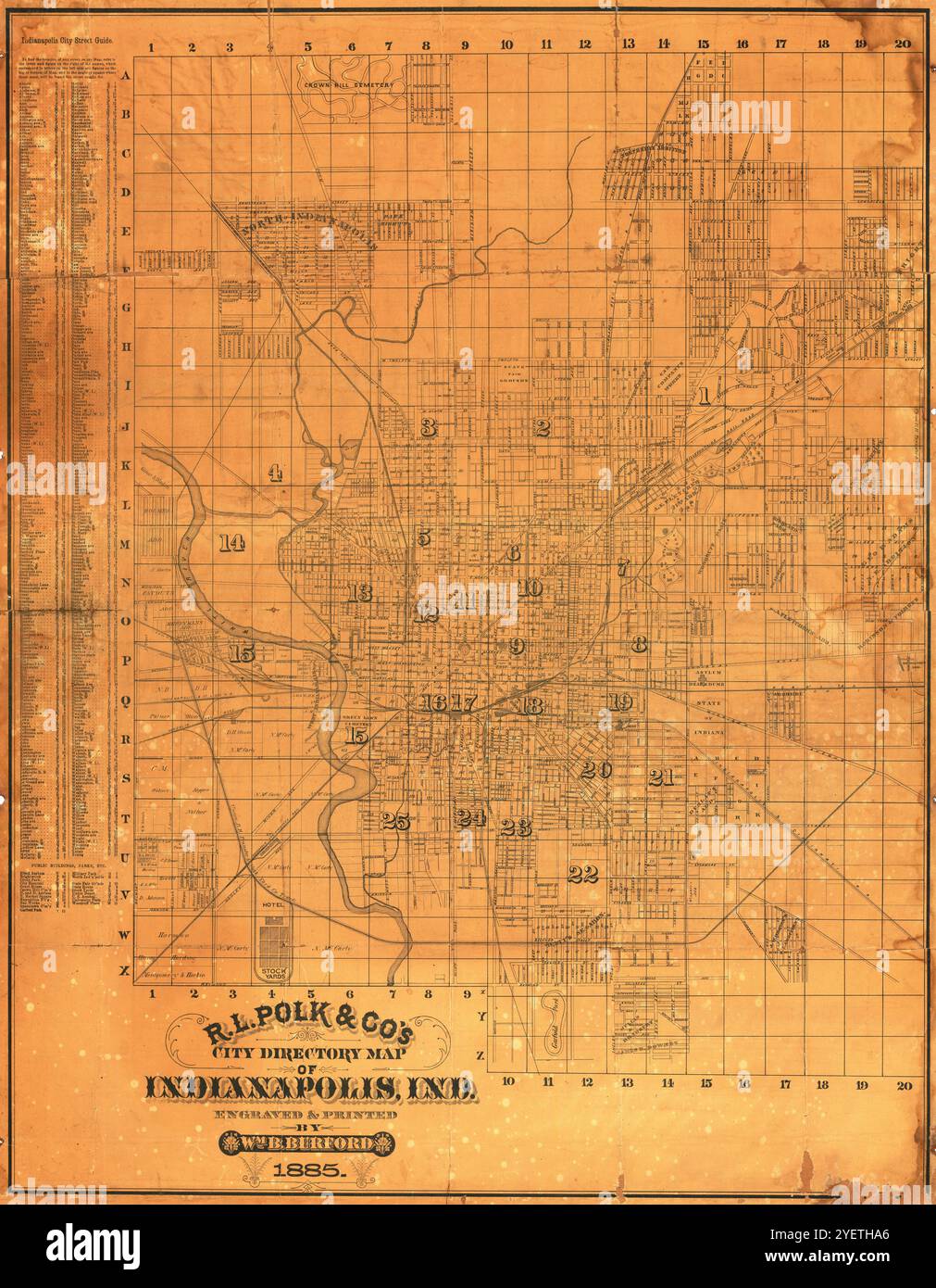 Vintage Detailed Indianapolis City Map Printable Download Travel Poster ...