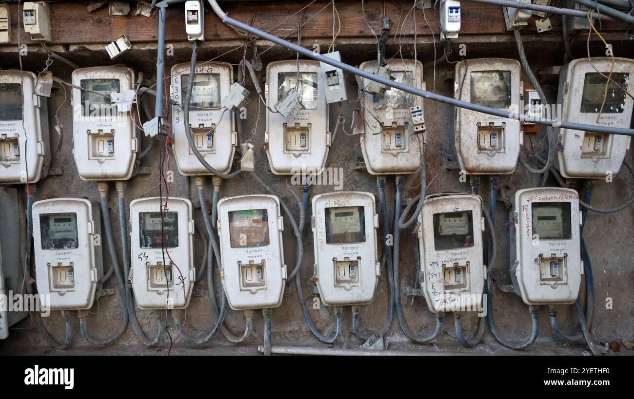 Electricity meters in Ahmedabad, Gujarat, India Stock Photo - Alamy
