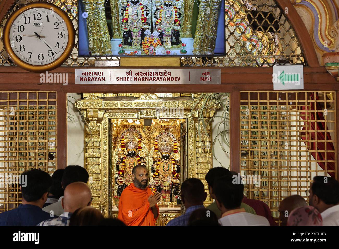The inner sanctum at the Swaminarayan Temple in Ahmedabad, Gujarat ...