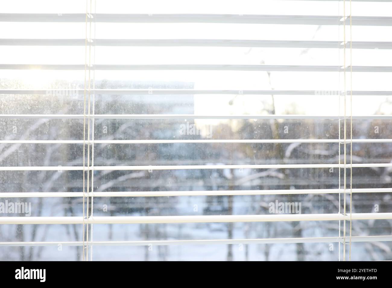Metal blinds on the window. The texture of blinds. Blinds background ...