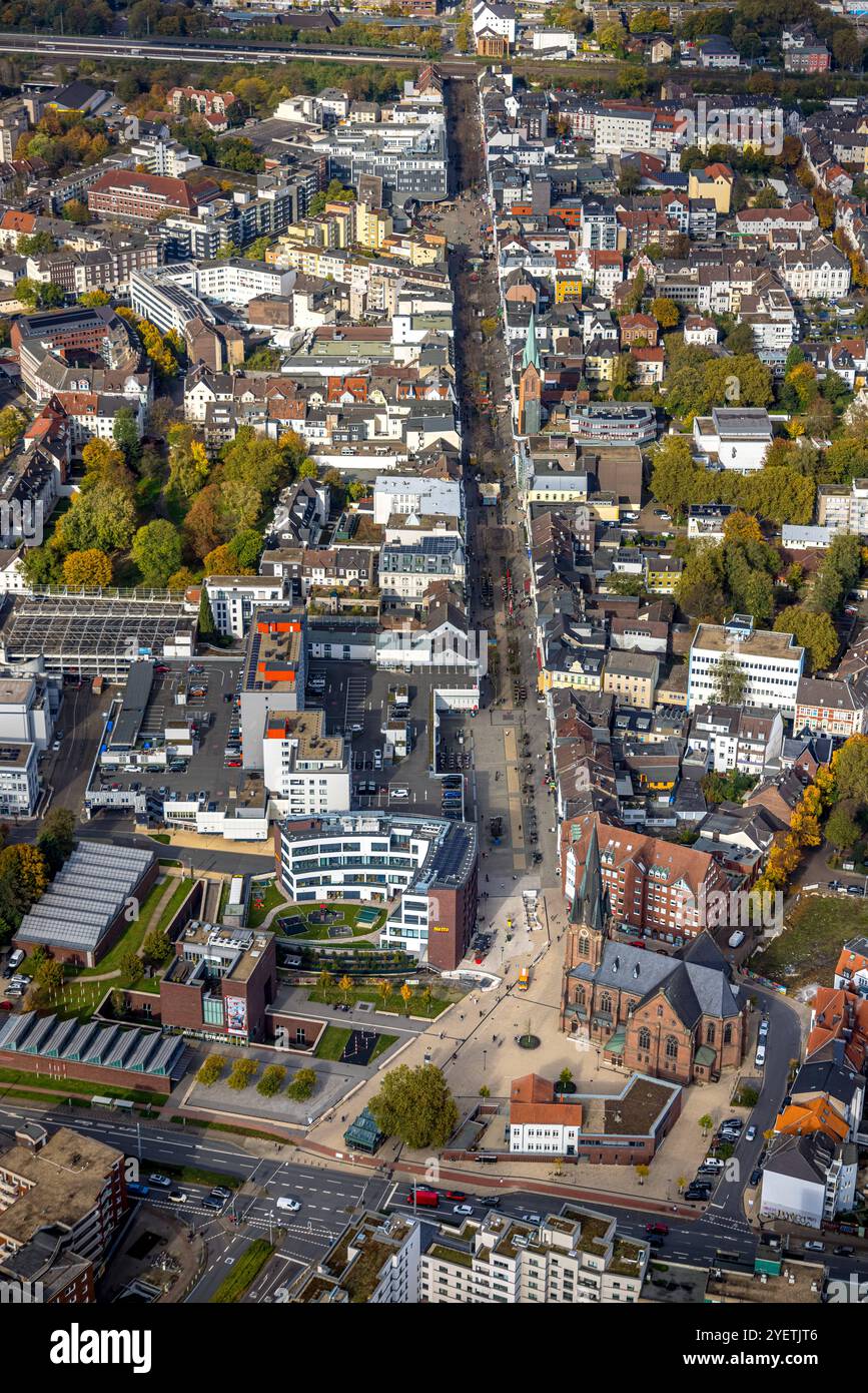 Luftbild, Bahnhofstraße Einkaufstraße und Innenstadt City, Europagarten ...