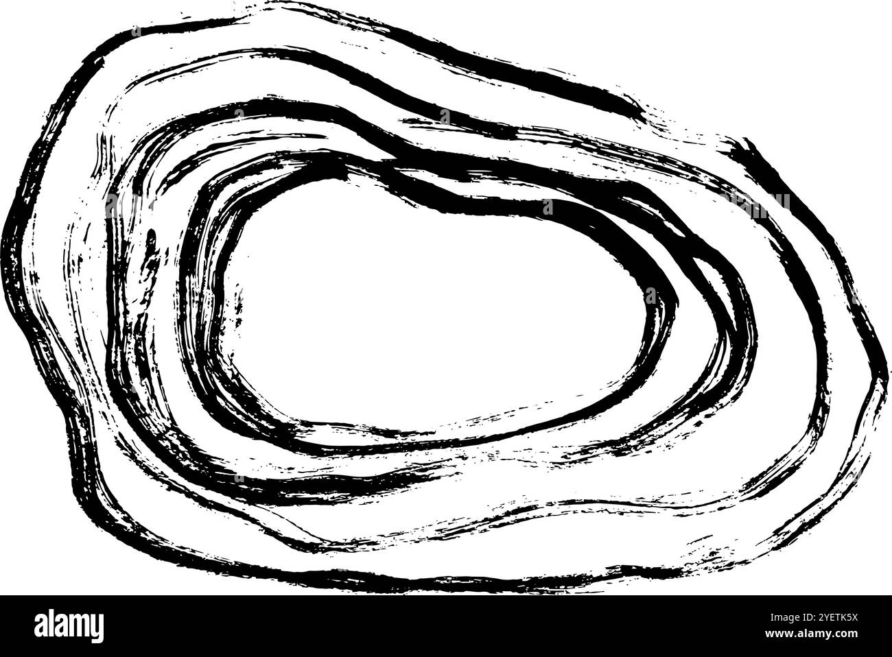 Hand Drawn Black Ink Wave Curved Brushstrokes Line Banner Stock Vector ...