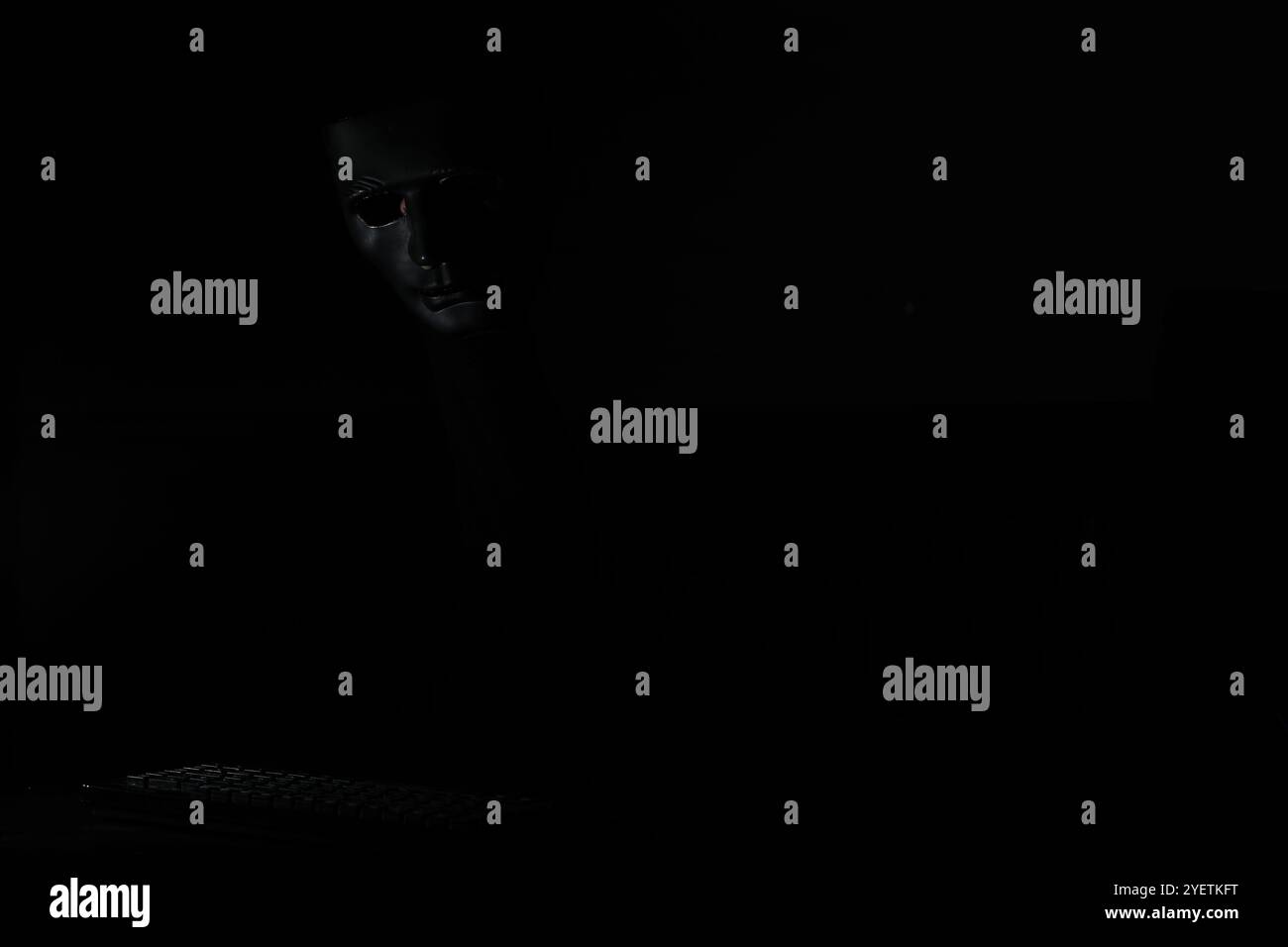 Black mask in the dark secretive ritual and mystery Stock Photo - Alamy