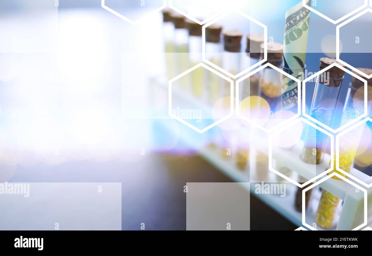 Test tubes with seeds of selection plants. Research Analyzing ...