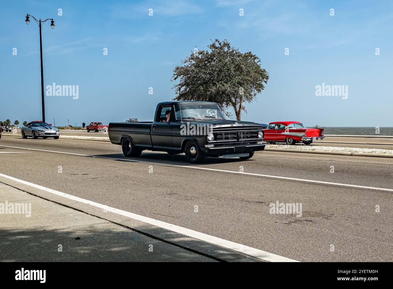 Gulfport, MS - October 04, 2023: Wide angle front corner view of a 1972 ...