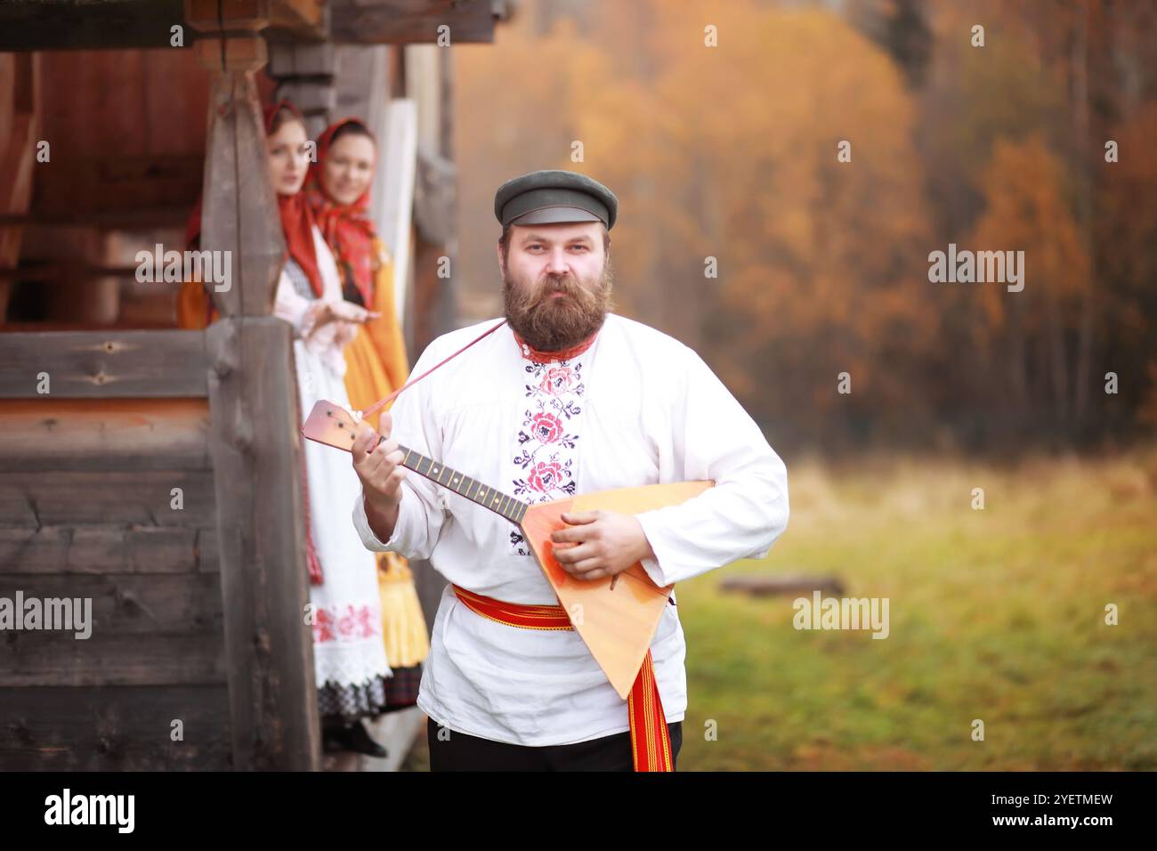 The concept of ancient traditions. Slavic carnival. Rites, dances ...