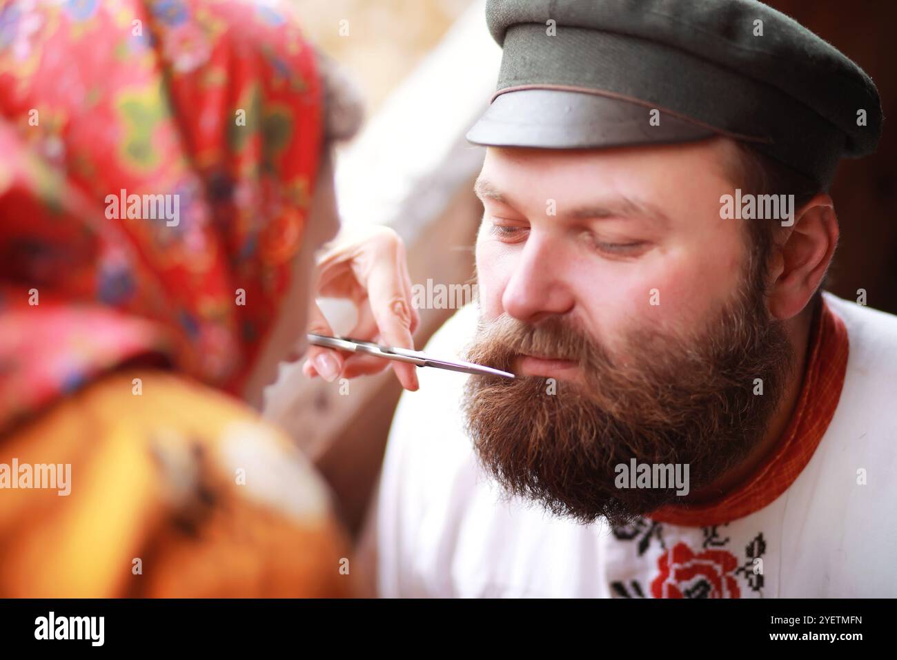 The concept of ancient traditions. Slavic carnival. Rites, dances ...