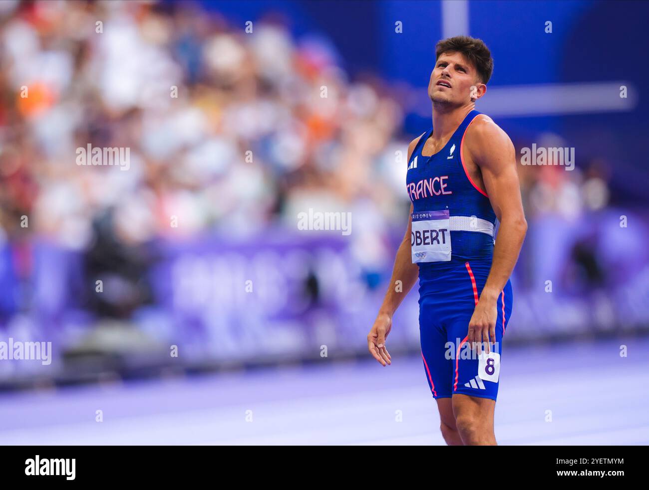 Benjamin Robert participating in the 800 meters at the Paris 2024 ...