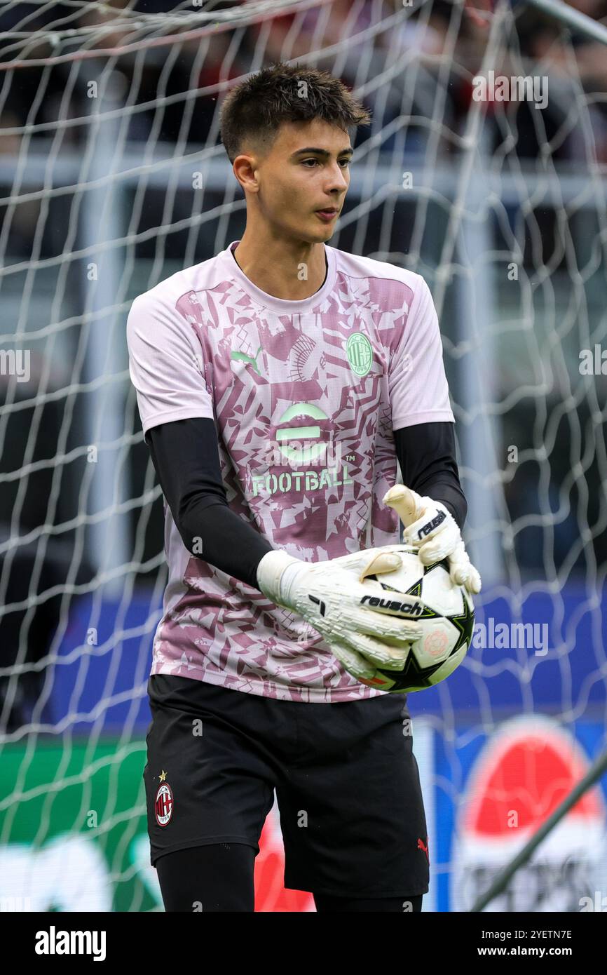 Milan, Italy, 22st Oct. Lorenzo Torriani during the match between Milan ...