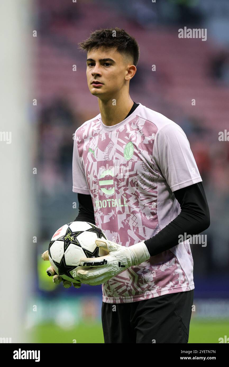 Milan, Italy, 22st Oct. Lorenzo Torriani during the match between Milan ...