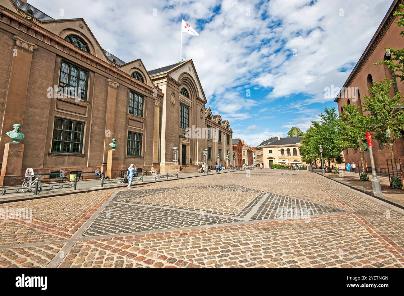 Frue Plads, on the left the main building (1836) of the Copenhagen ...