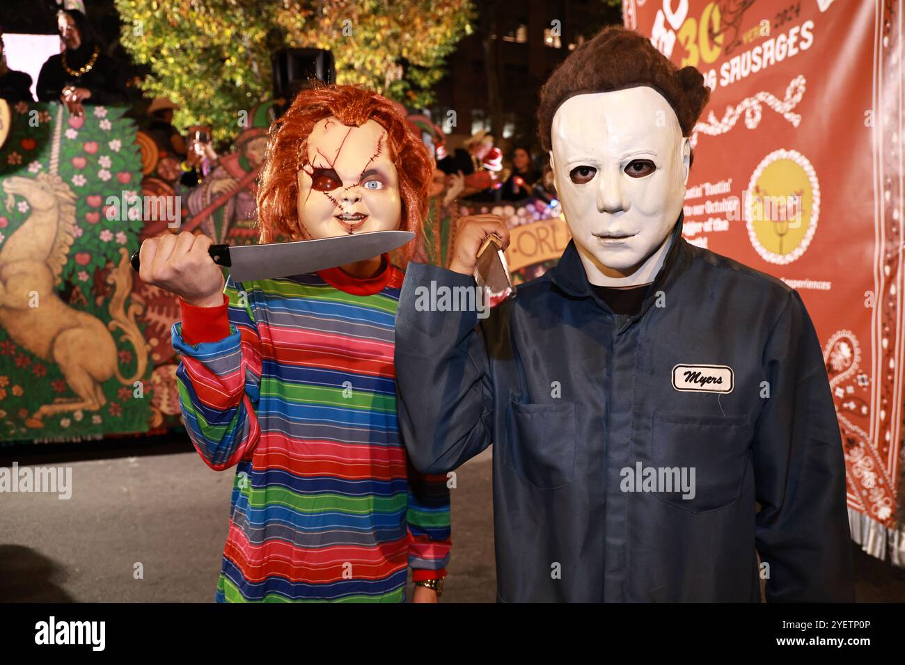 Chuck and Michael Myers pose for a photo during the New York’s 51st ...