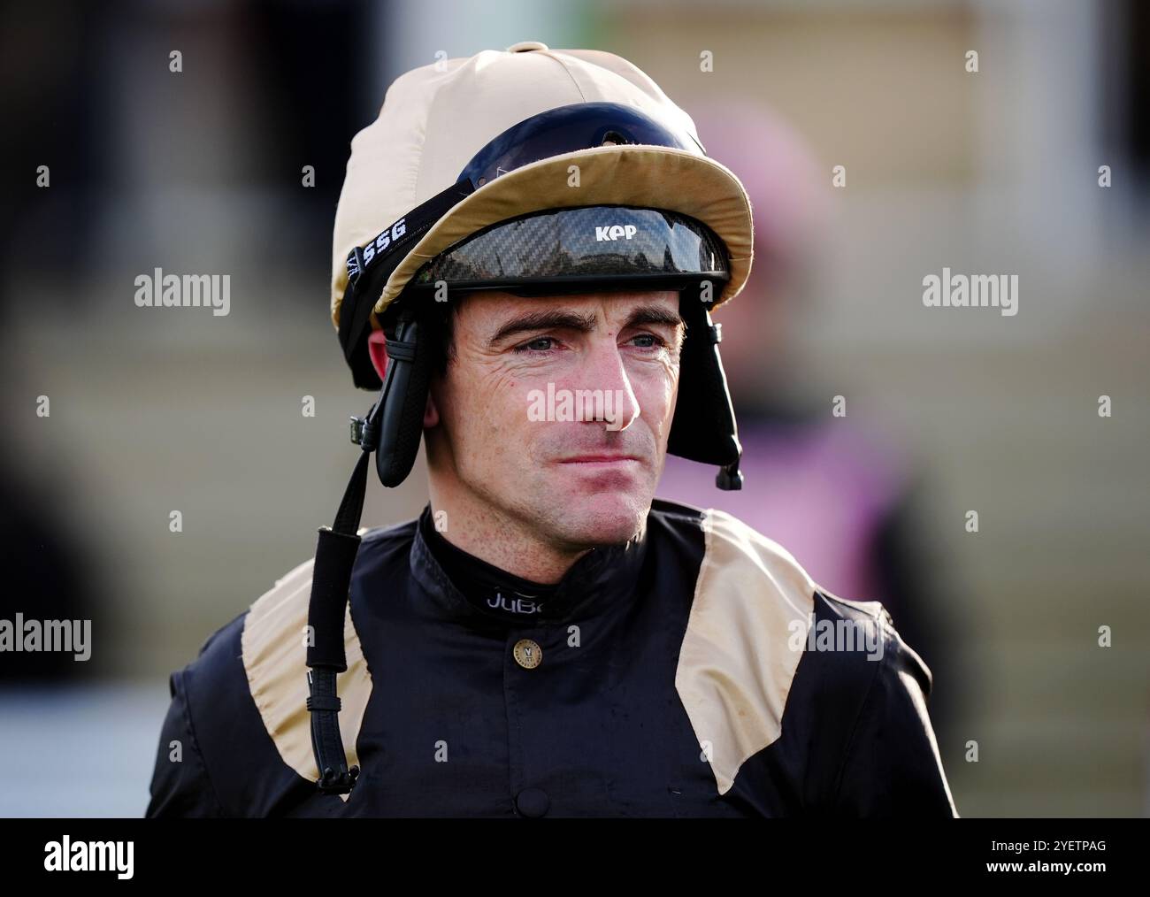 Jockey Brian Hughes at Wetherby Racecourse. Picture date: Friday ...